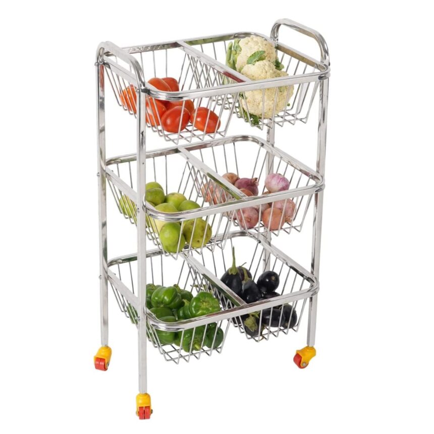 Palomino 3 Layer Stainless Steel Fruit & Vegetable Kitchen Trolley ...
